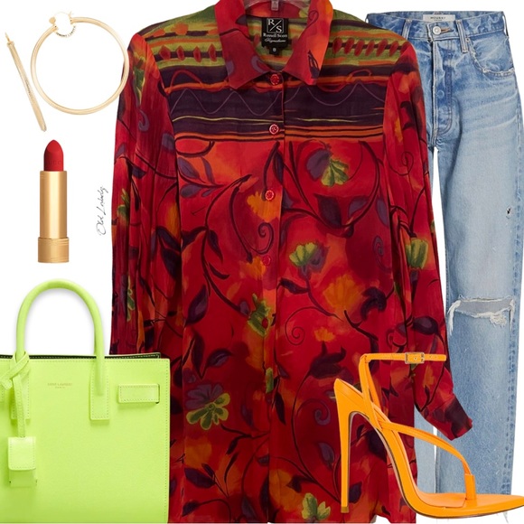 Vintage | Tops | Vintage Sheer Statement Blouse | Poshmark